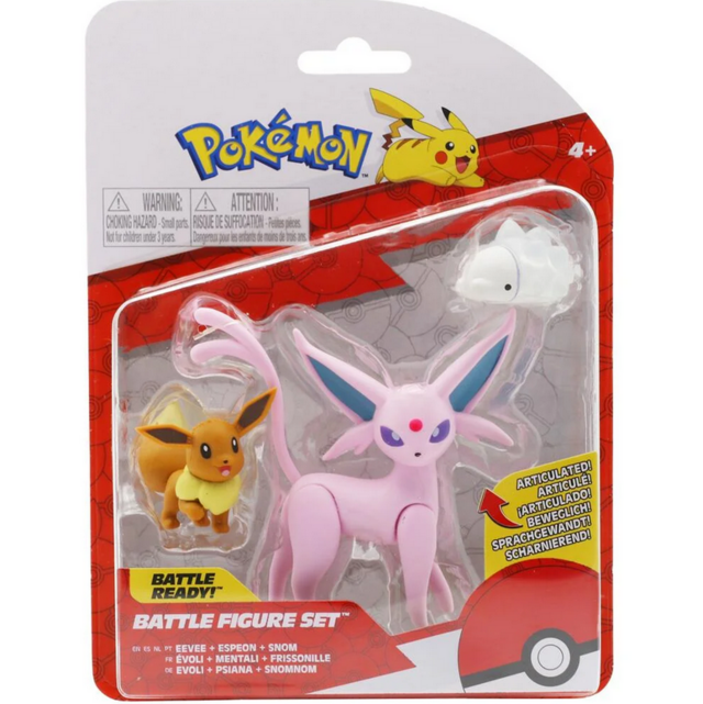 Pokemon 95155 - Battle Figure Set x3 - Eevee + Espeon + Snom