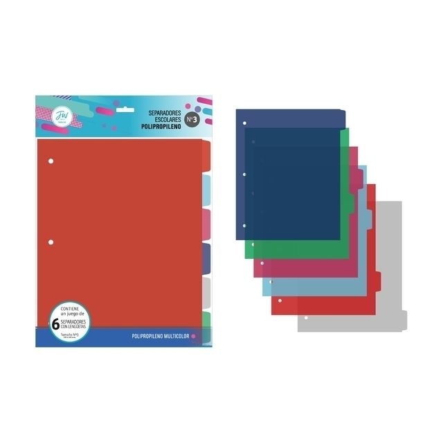 Separador FW escolar polipropileno color clasicos n3
