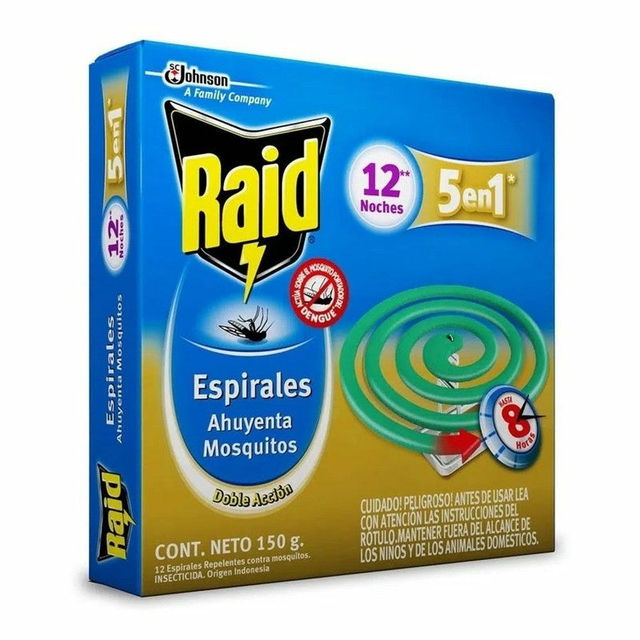 Raid Espirales Para Mosquitos Raid Verdes X 12 Unidades Raid Espirales Para Mosquitos Raid Verdes X 12 Unidades
