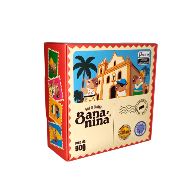 Bala de Banana Bananina 50g - Edição Postal Antonina Tradicional