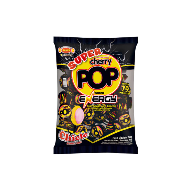 PIRULITO SUPER CHERRY POP ENERGY C/25 - Ferros Doces