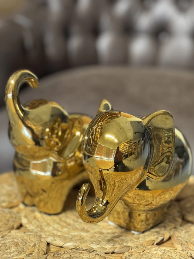 Set x 2 figuras elefante gold - Cielo y Tierra